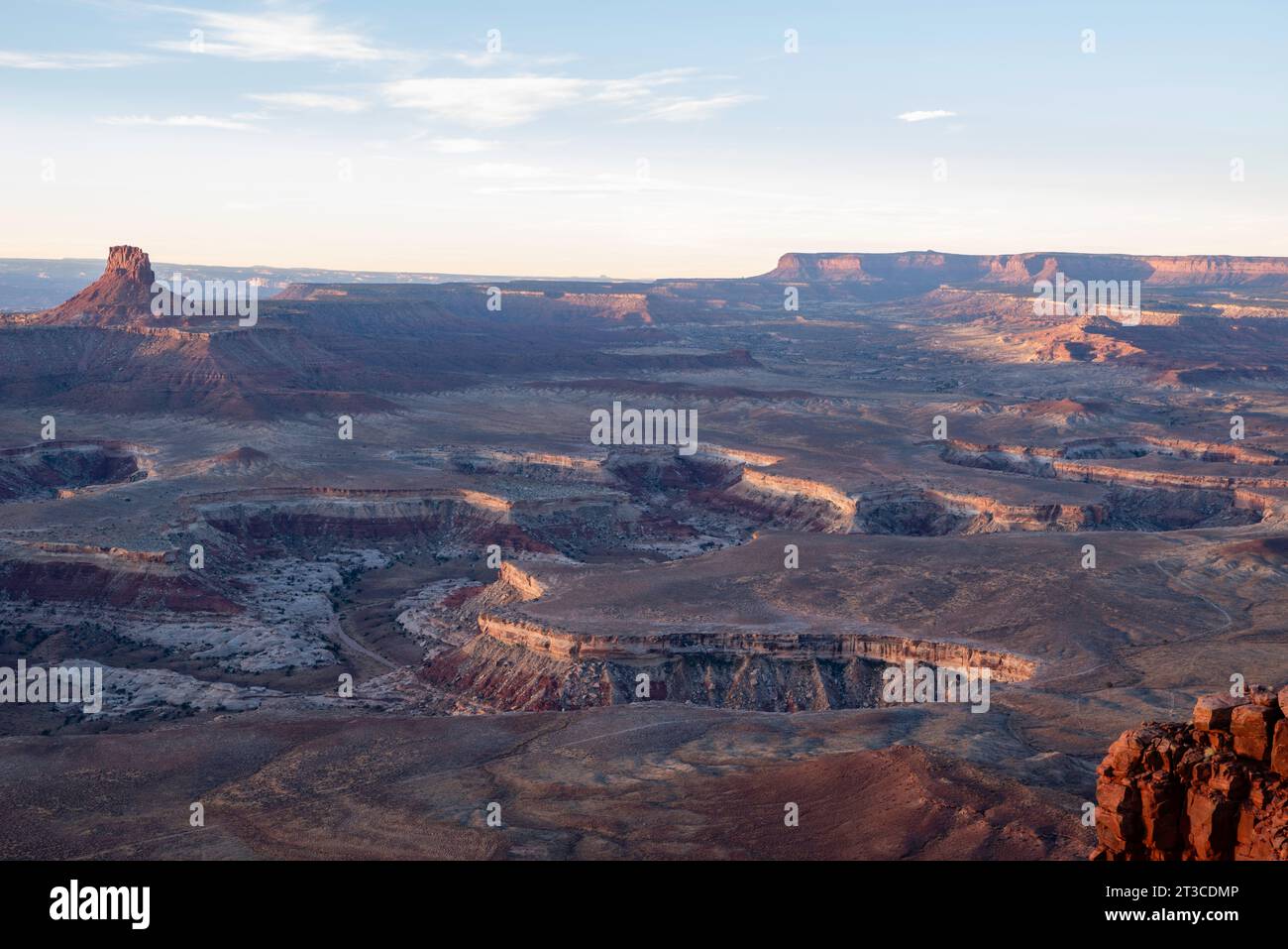 Photograph of sunrise at Canyonlands National Park with Elaterite Butte ...