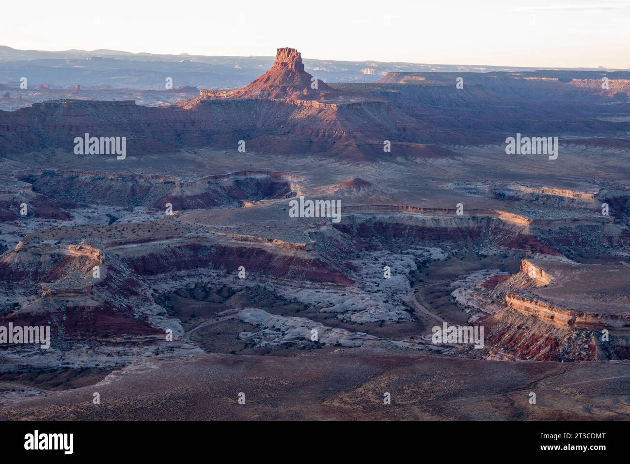 Photograph of sunrise at Canyonlands National Park with Elaterite Butte ...