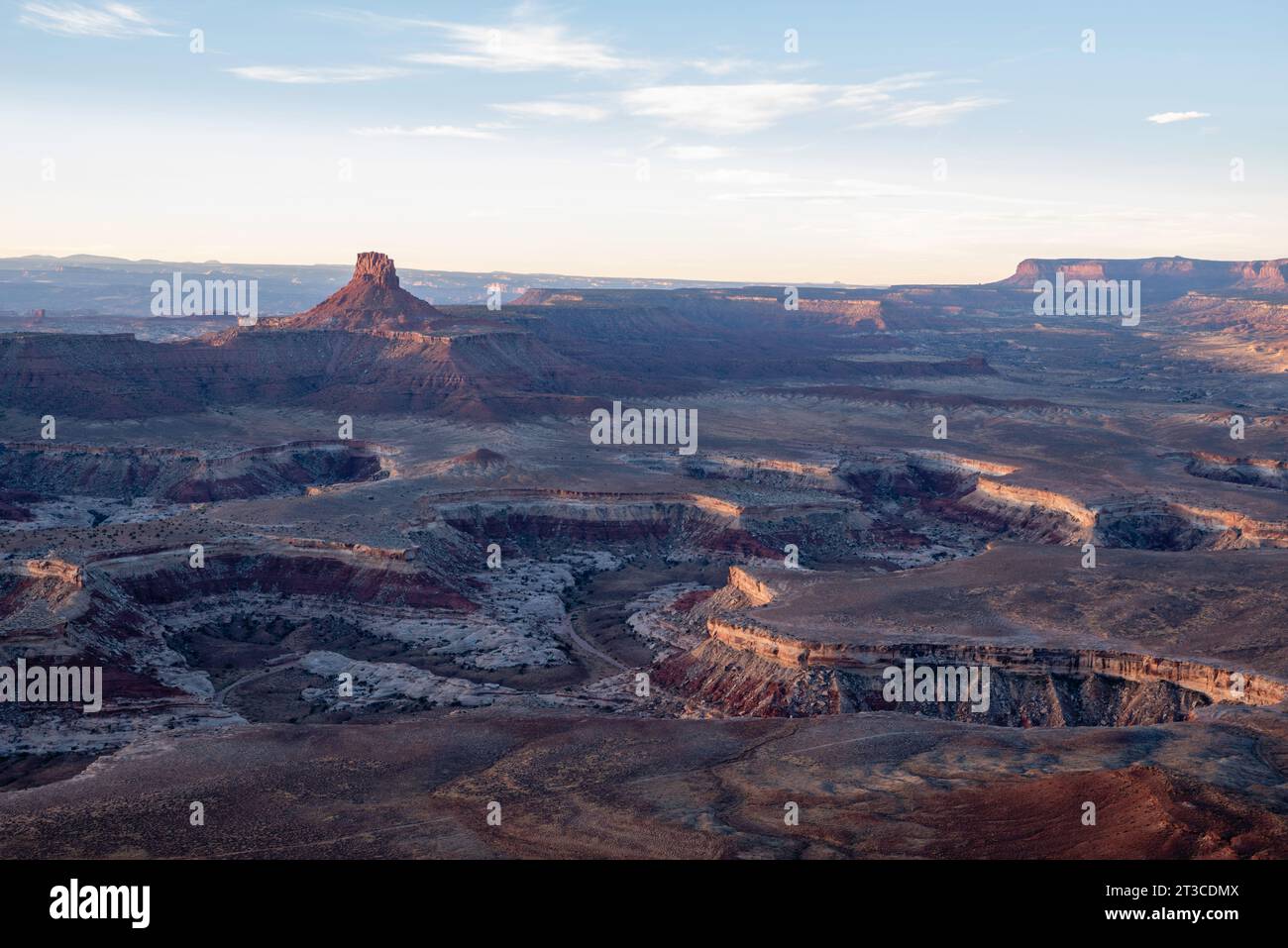 Photograph of sunrise at Canyonlands National Park with Elaterite Butte ...