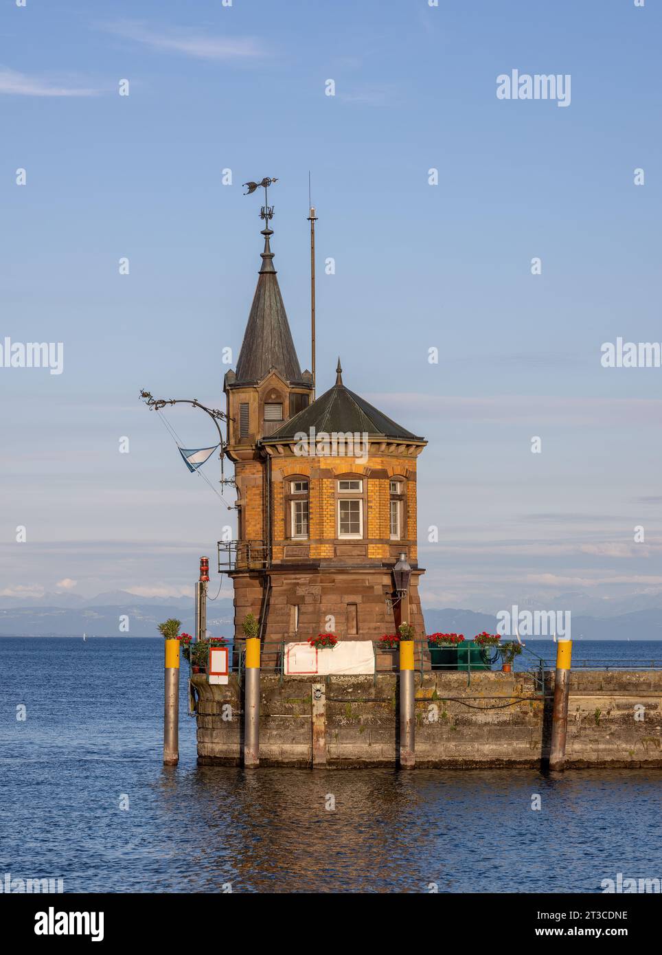 historical lighthouse at the harbor entrance from Lake Constance to ...