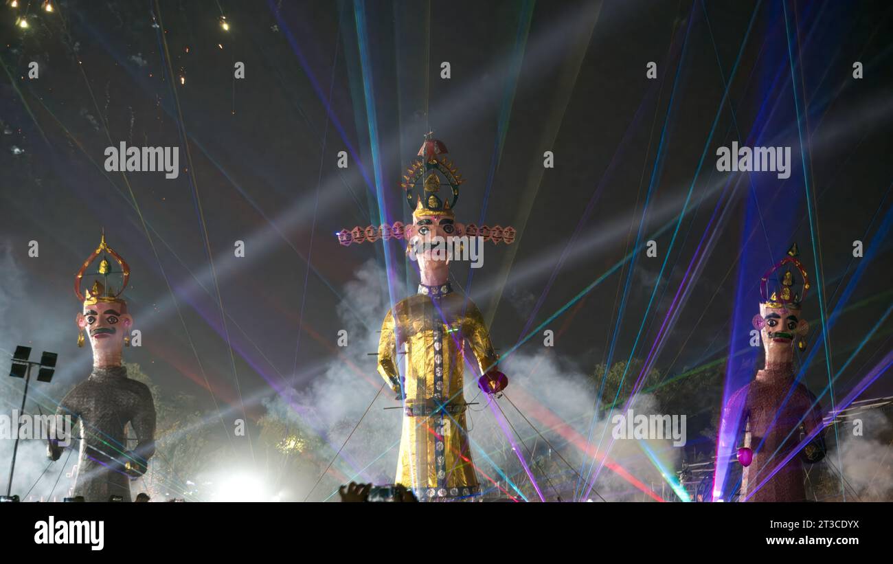 Rajkot, Gujarat, India. 24th October, 2023. 60ft Big Ravan, Kumbhakarna ...