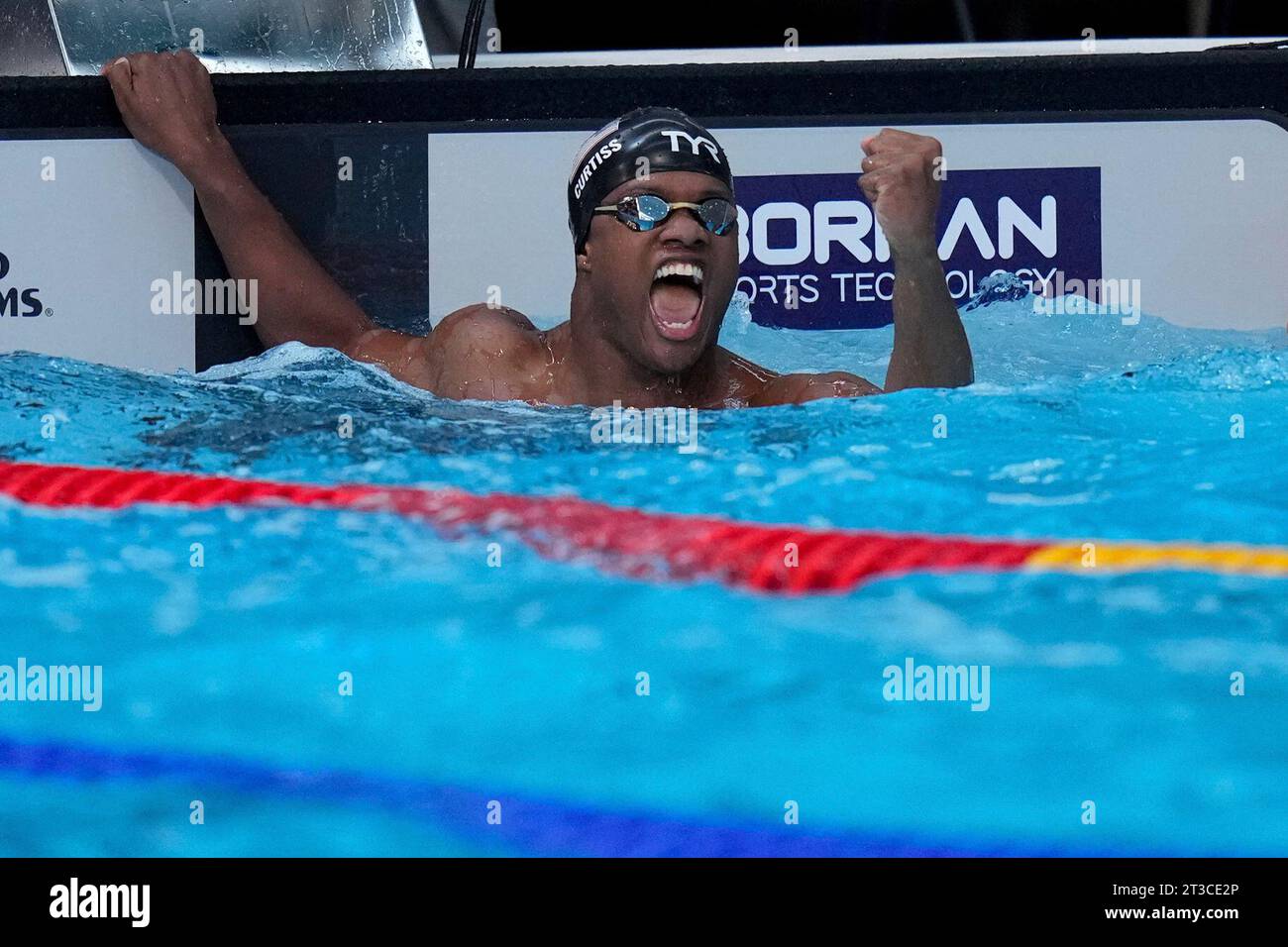 David Curtiss of the United States celebrates winning the gold medal in ...