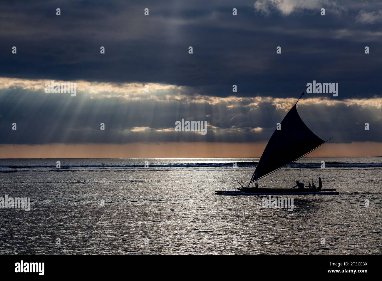 Sanur Beach, Bali, Indonesia. Junkung (traditional boat) competition at ...
