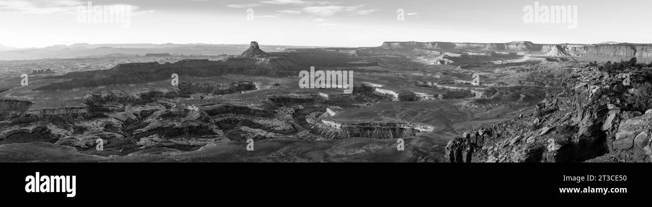 Panoramic photograph of sunrise at Canyonlands National Park with ...