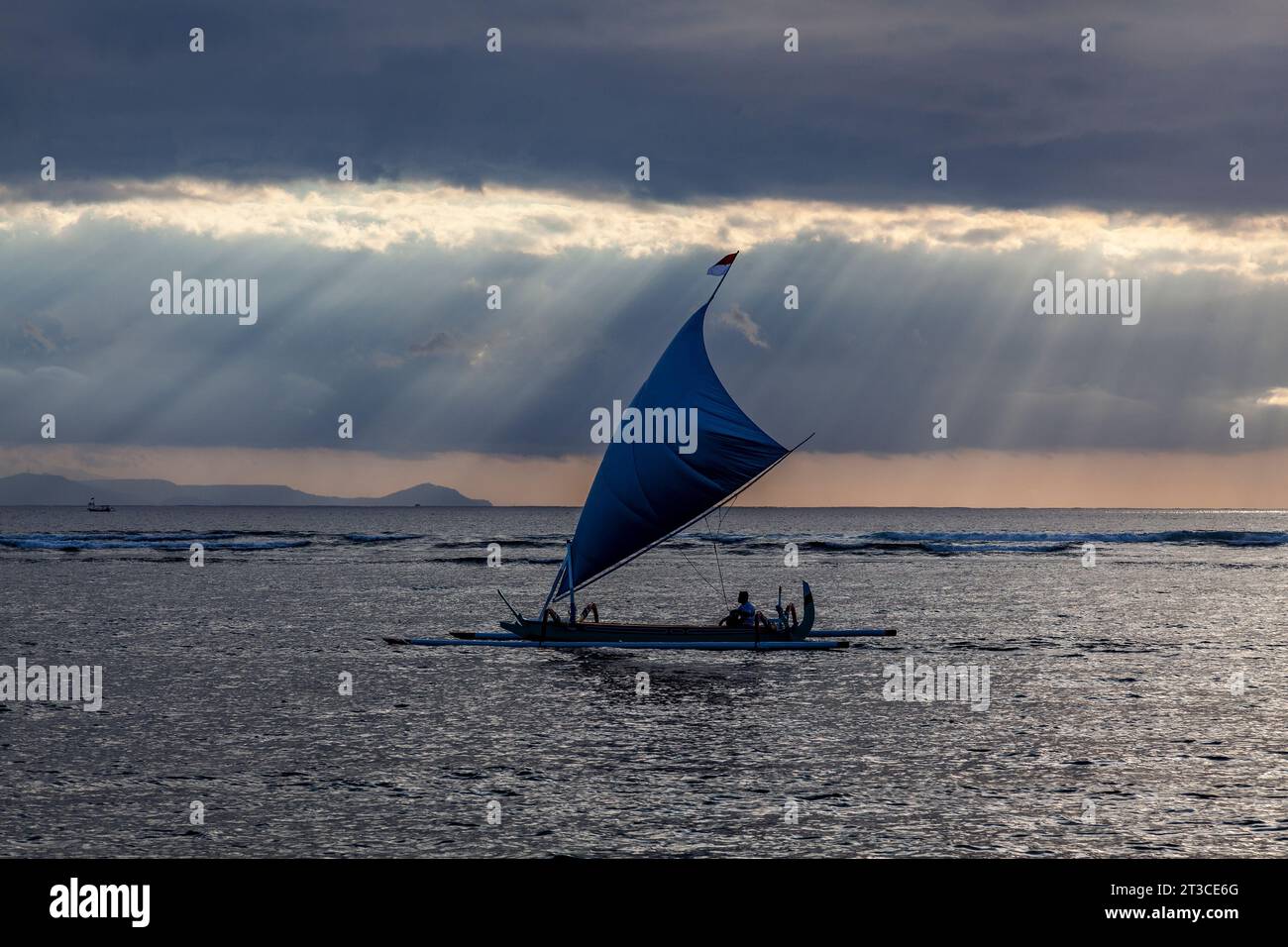 Sanur Beach, Bali, Indonesia. Junkung (traditional boat) competition at ...
