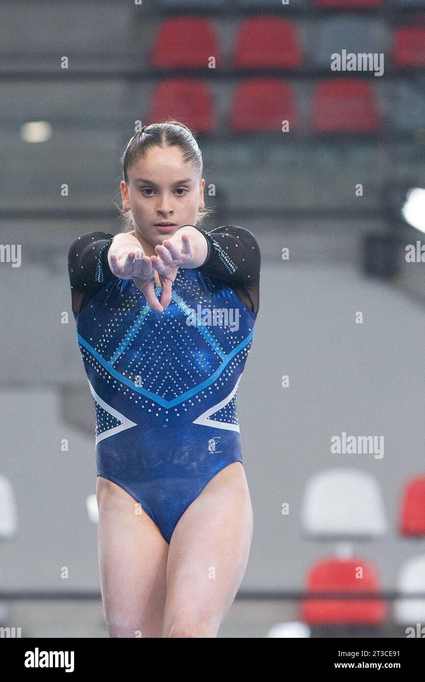 October 19, 2023: Milagros Curti Ruiz of Argentina performs on beam ...