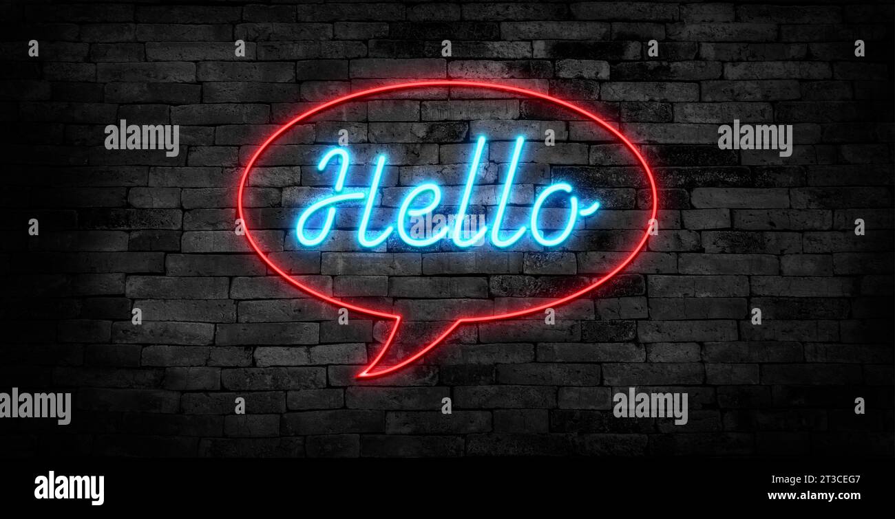 Welcome neon lettering. Shiny invitation calligraphy. Light quote ...