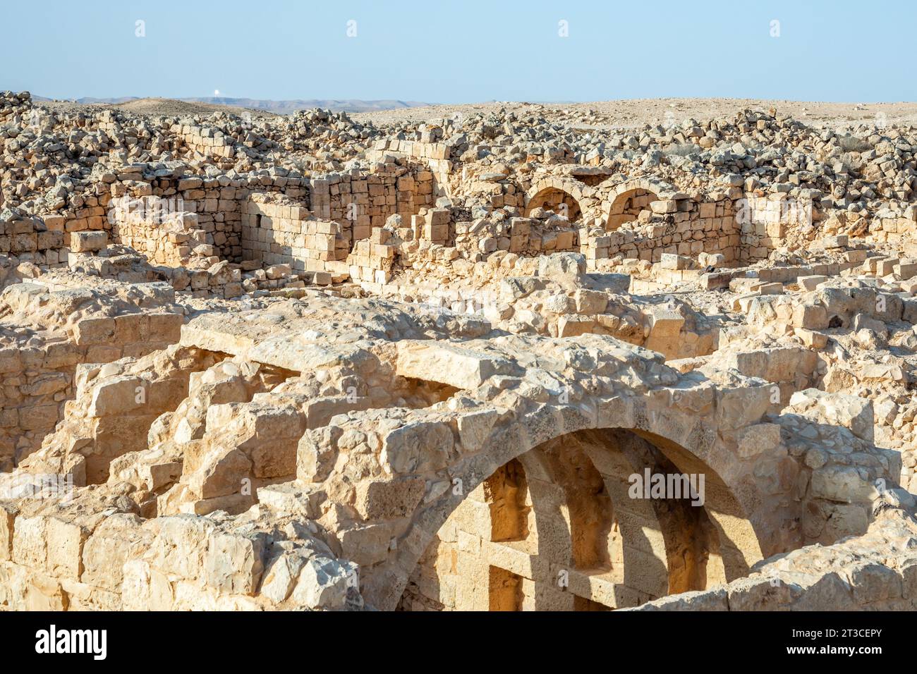 Ancient Roman ruins at Nabataean city Avdat, Negev desert, Israel Stock ...