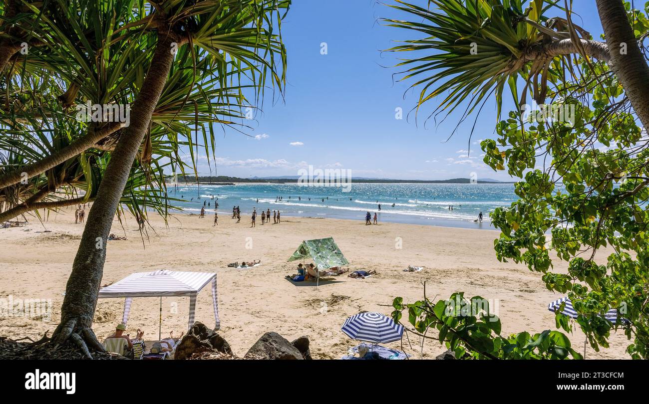 Nossa Heads Beach for sunbathing or going for a swim in Queensland ...