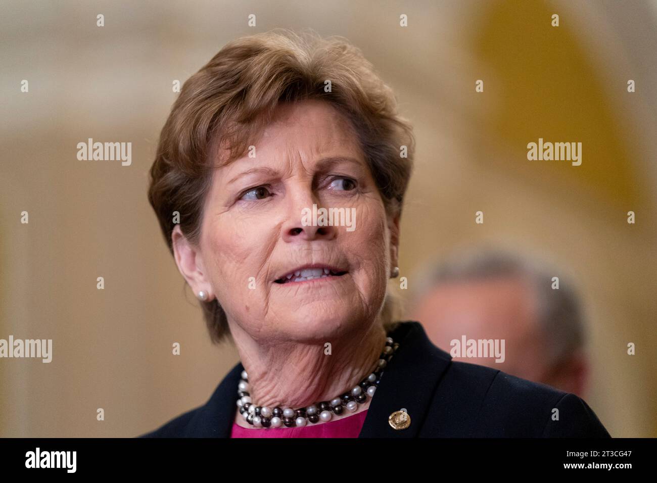 Sen. Jeanne Shaheen, D-N.H., speaks to media after a Senate Democratic ...