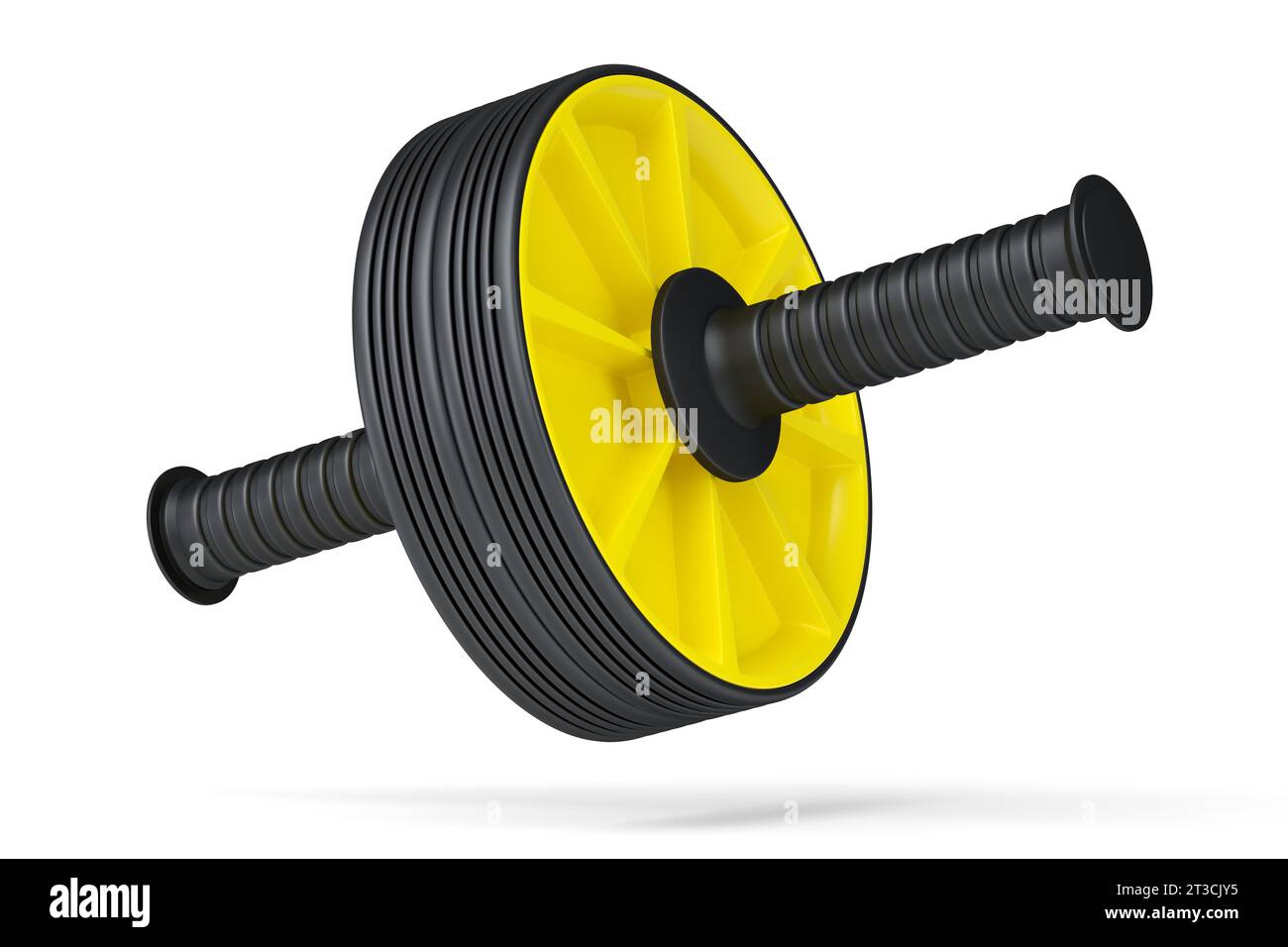 AB roller for abdominal muscles isolated on white background. 3d ...