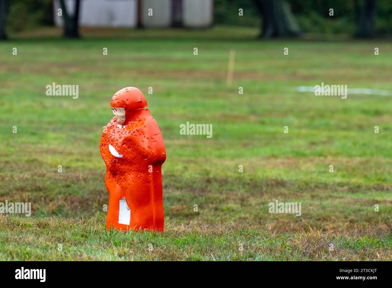 Orange foam human figure target used for military training Stock Photo ...