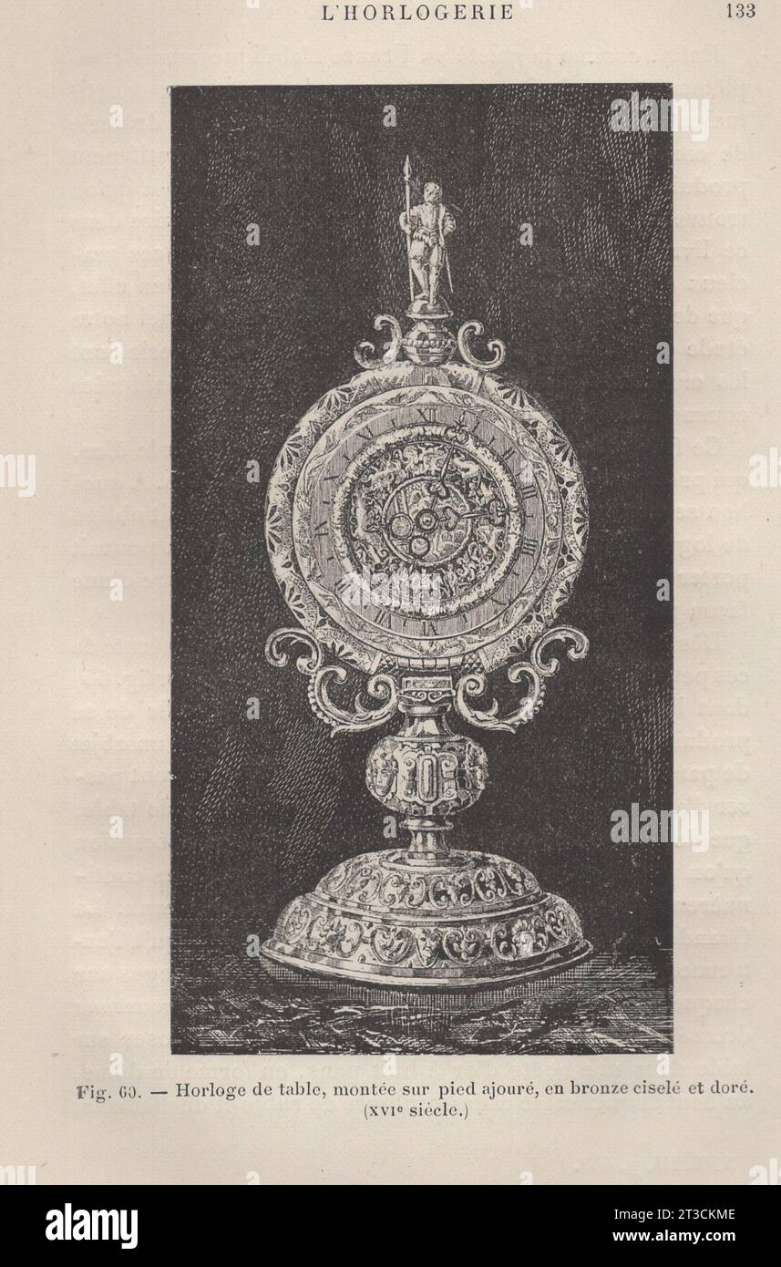 Openwork base table clock from the 16th century hi-res stock ...
