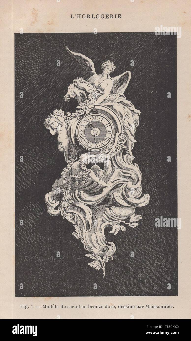 Gilded bronze cartel model designed by meissonnier hi-res stock ...