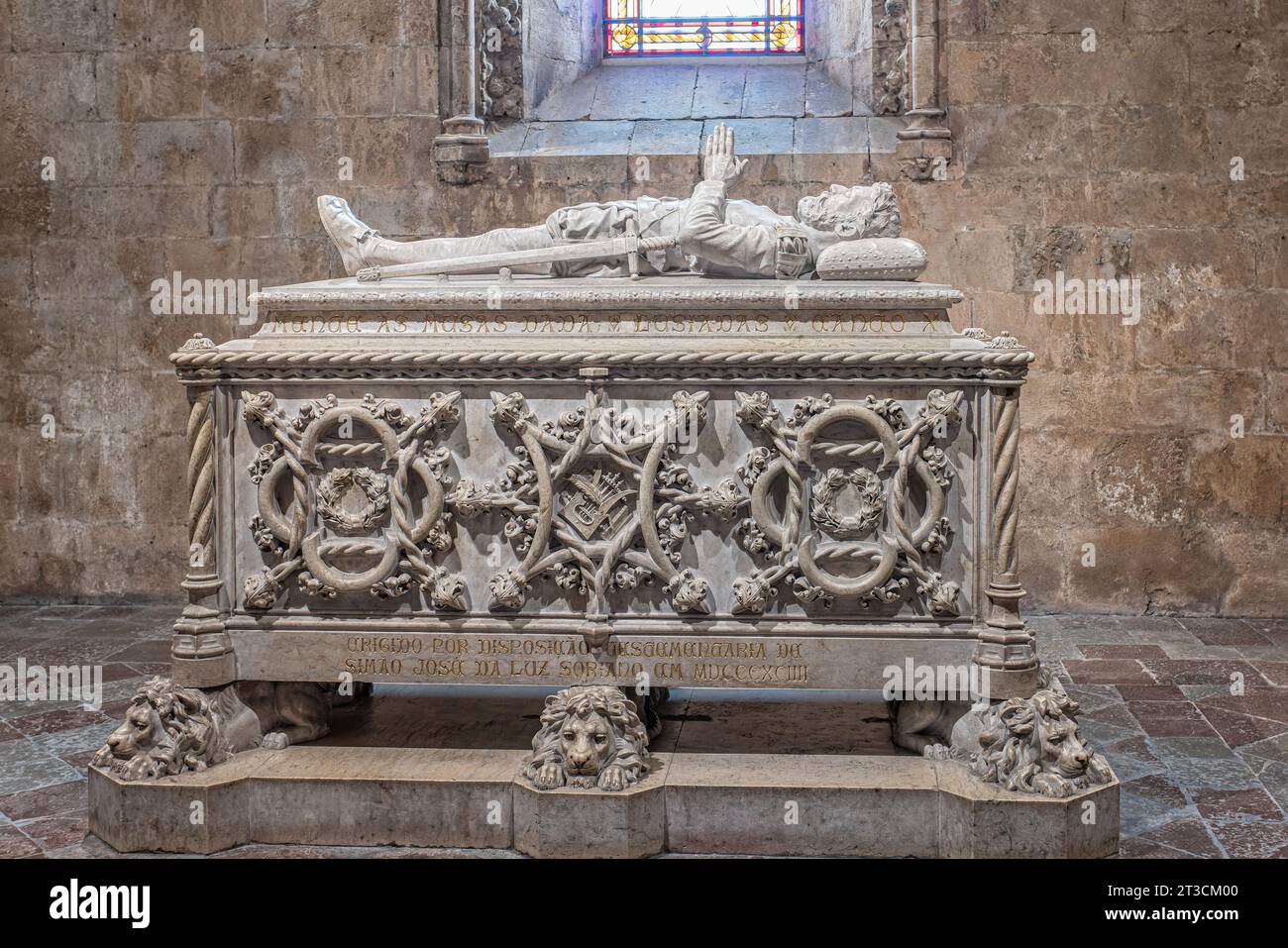 Tomb of the poet Luís de Camões inside Santa Maria Chruch in Jerónimos ...