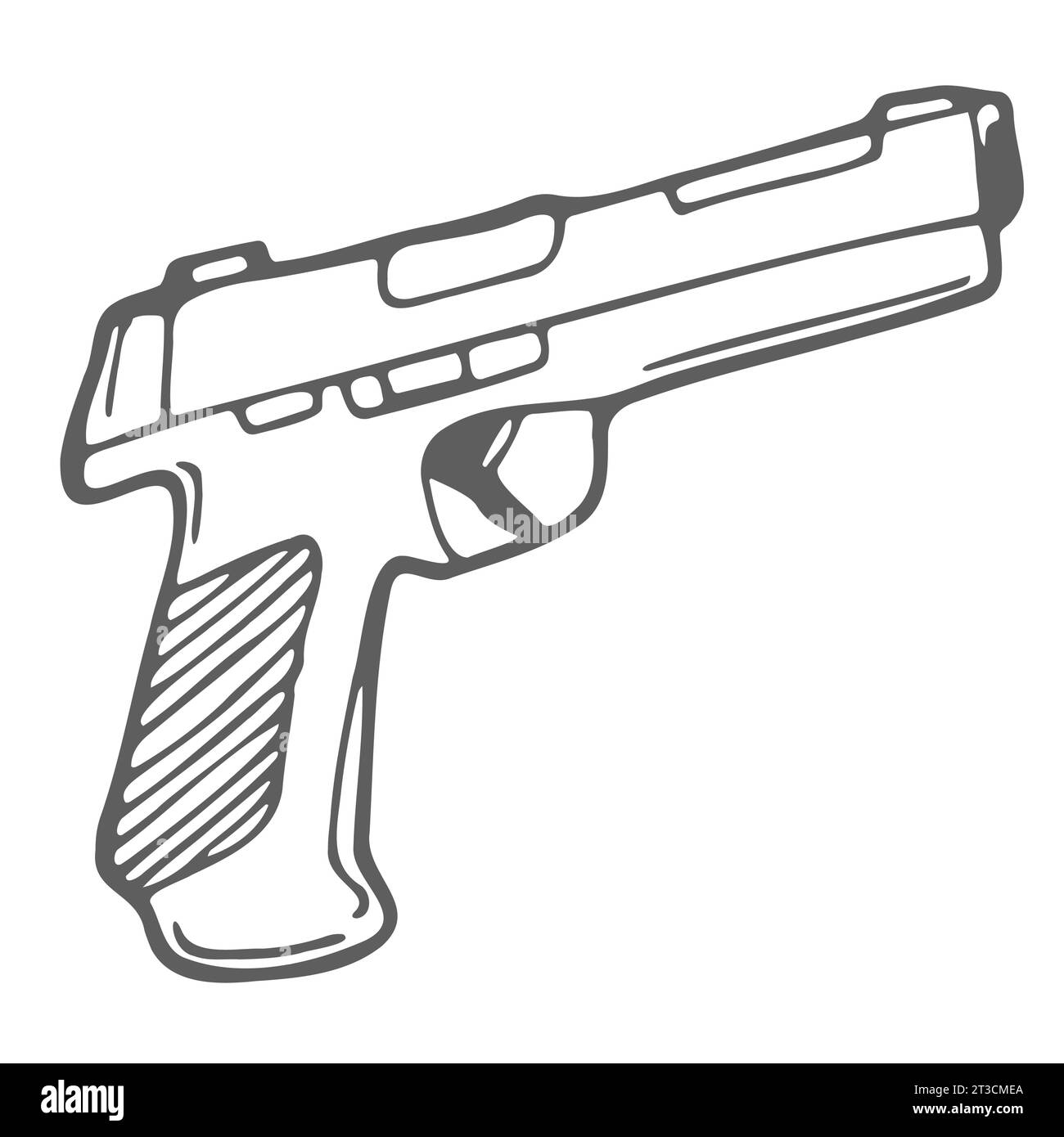 Drawing revolver on white Cut Out Stock Images & Pictures - Alamy