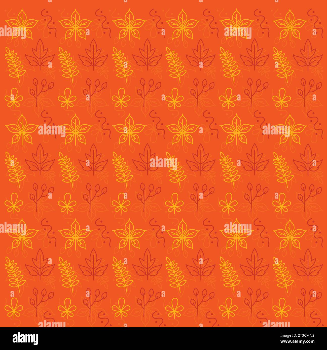 Autumn seasonal pattern background with leaves Vector illustration ...