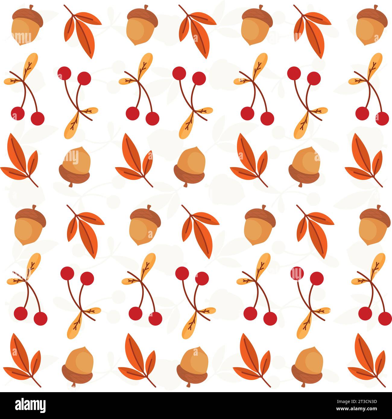 Autumn seasonal pattern background with leaves Vector illustration ...