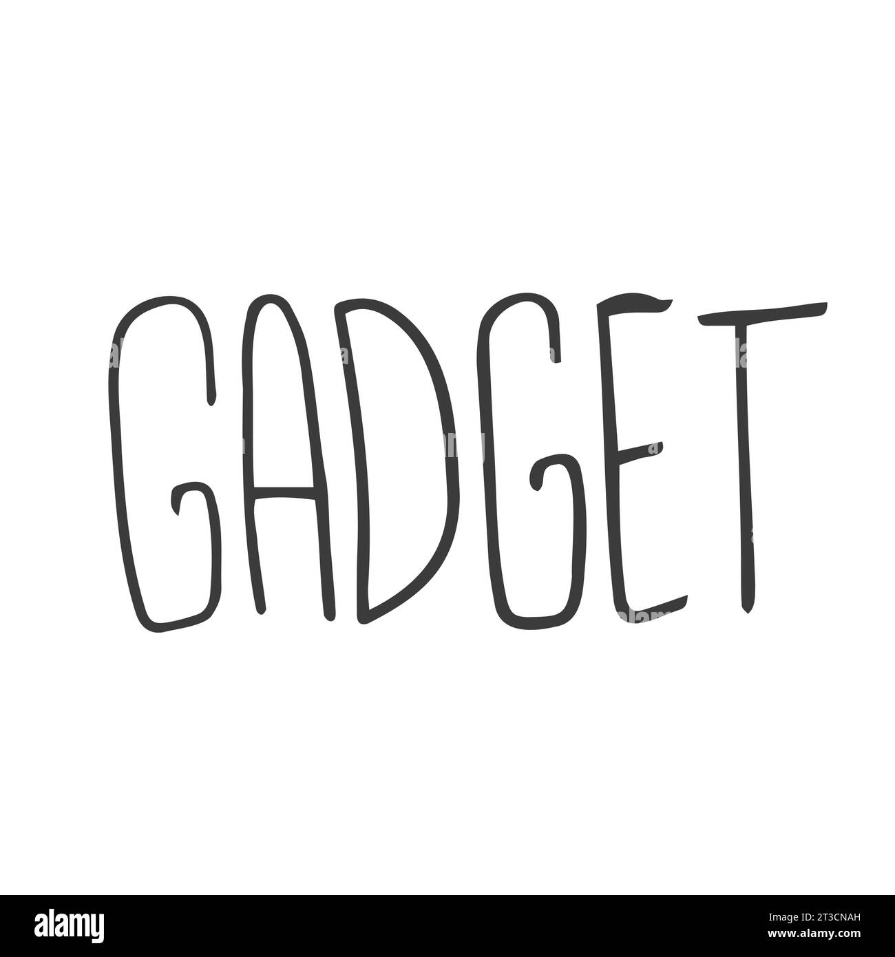 Hand drawn set of gadgets doodles with blue lettering in vector Stock Vector Image & Art - Alamy