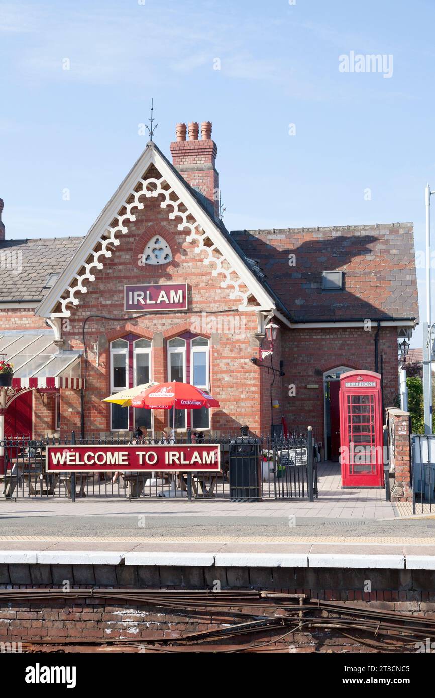 Preserved and restored station buildings, Irlam, Greater Manchester ...