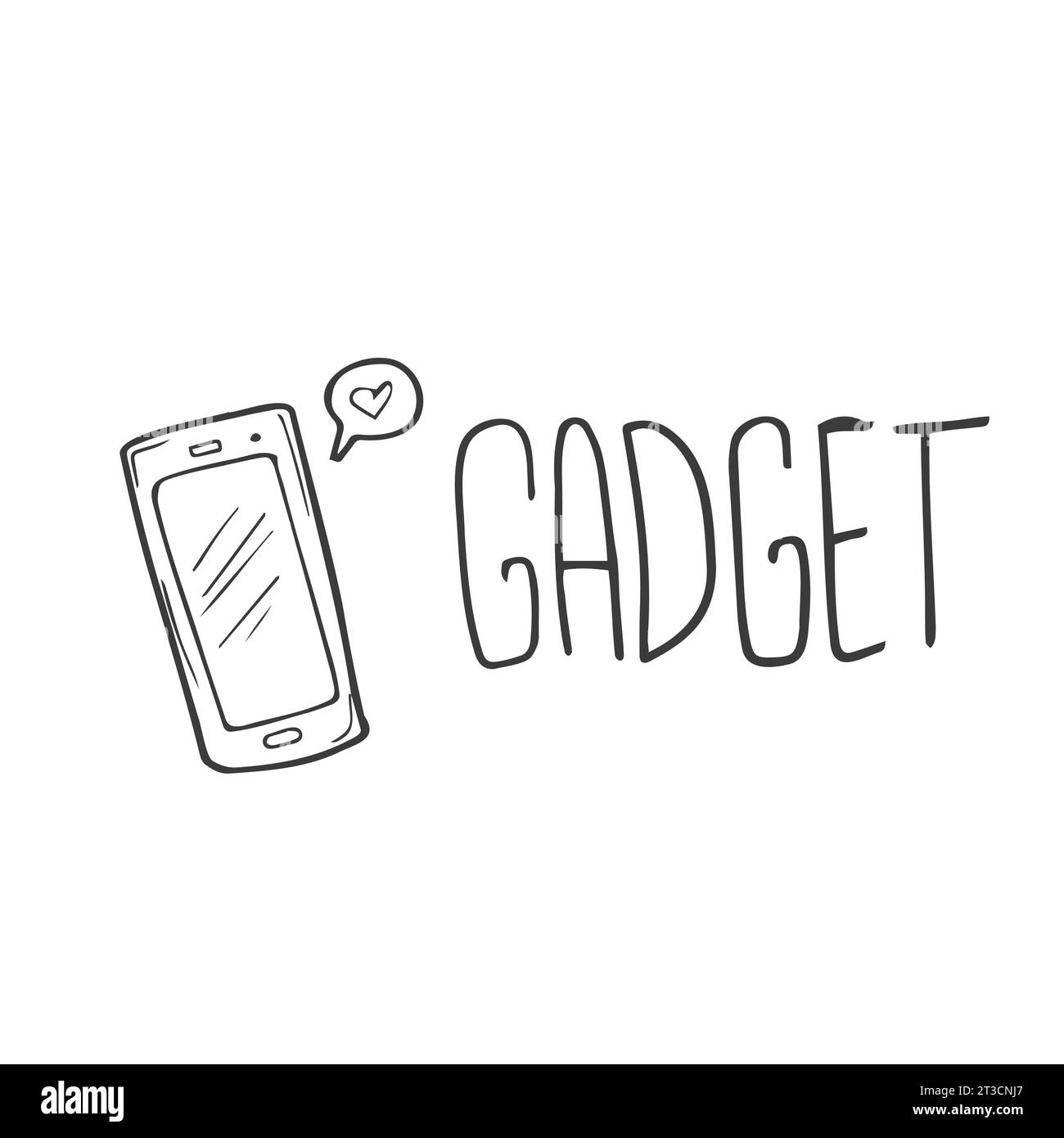 smartphone hand drawn sketch isloated Stock Vector Image & Art - Alamy