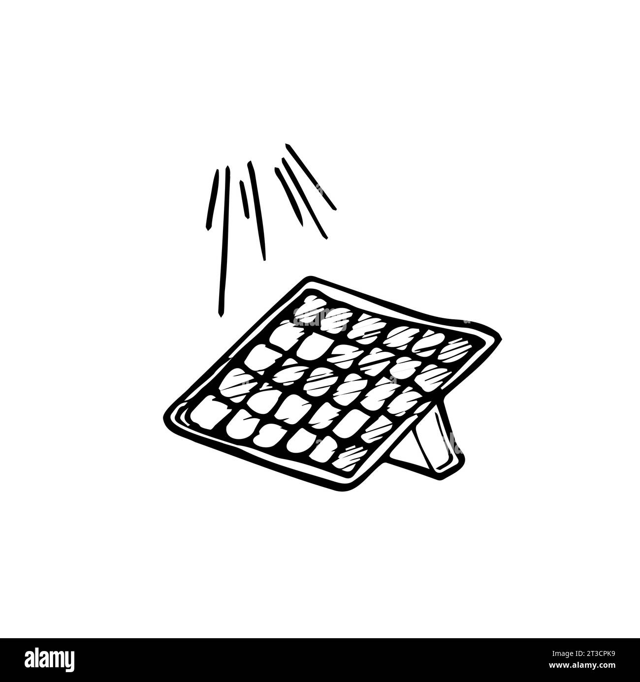 Solar energy industry hand drawn outline doodle icon. Sketch icon for ...