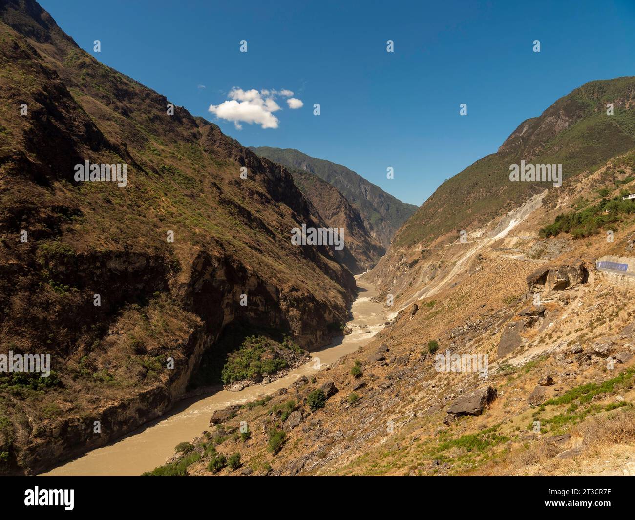 Tiger Leaping Gorge, Mountains Deep Gorge with River, Yunnan, China ...