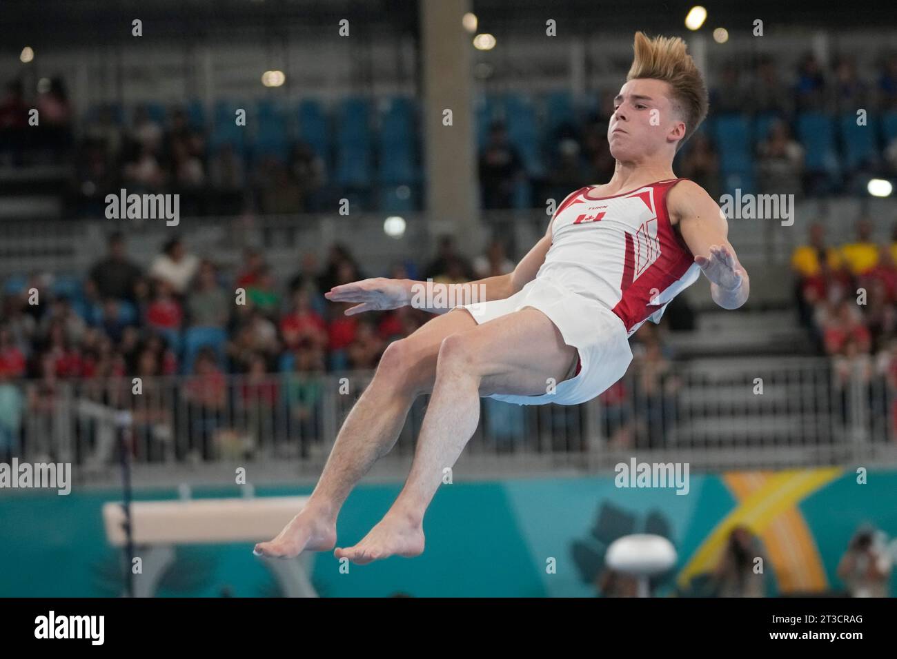 Canada's Felix Dolci competes in the men's gymnastics floor exercise ...