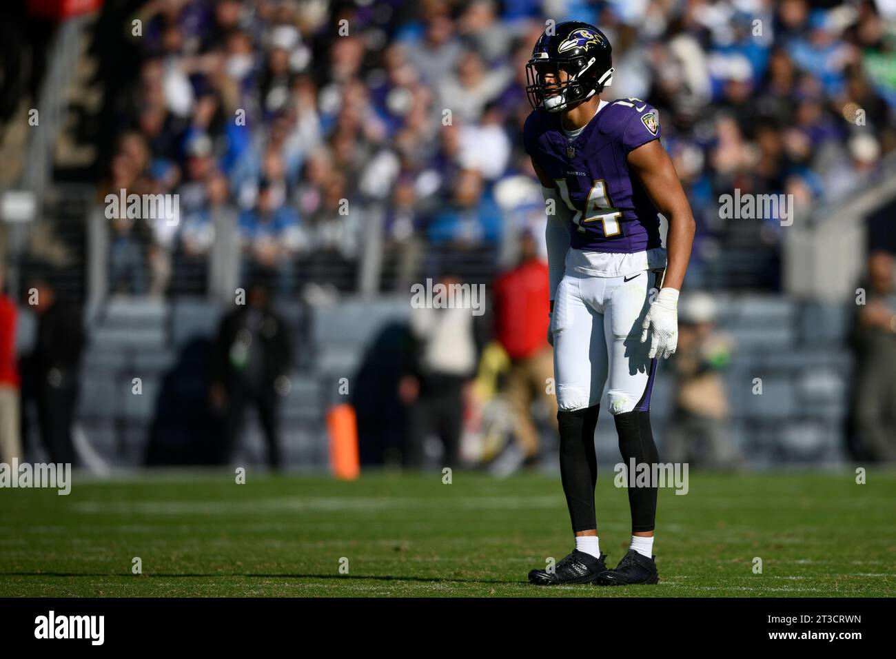 Baltimore Ravens safety Kyle Hamilton (14) in action during the second ...