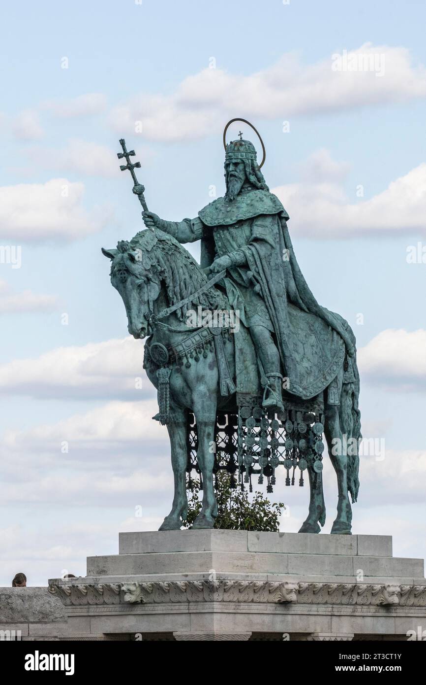 Statue of King Stephen at Matthias Church, Budapest, Hungary Stock ...