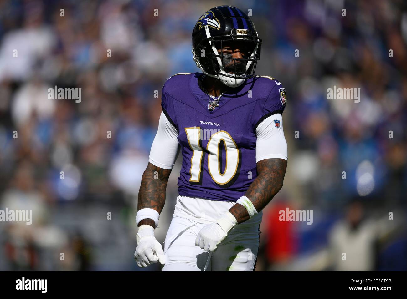 Baltimore Ravens cornerback Arthur Maulet (10) in action during the ...