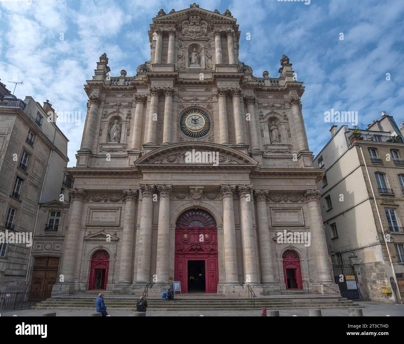 Main facade of Saint Paul Saint Louis Church, built 1627 to 1641, Rue ...