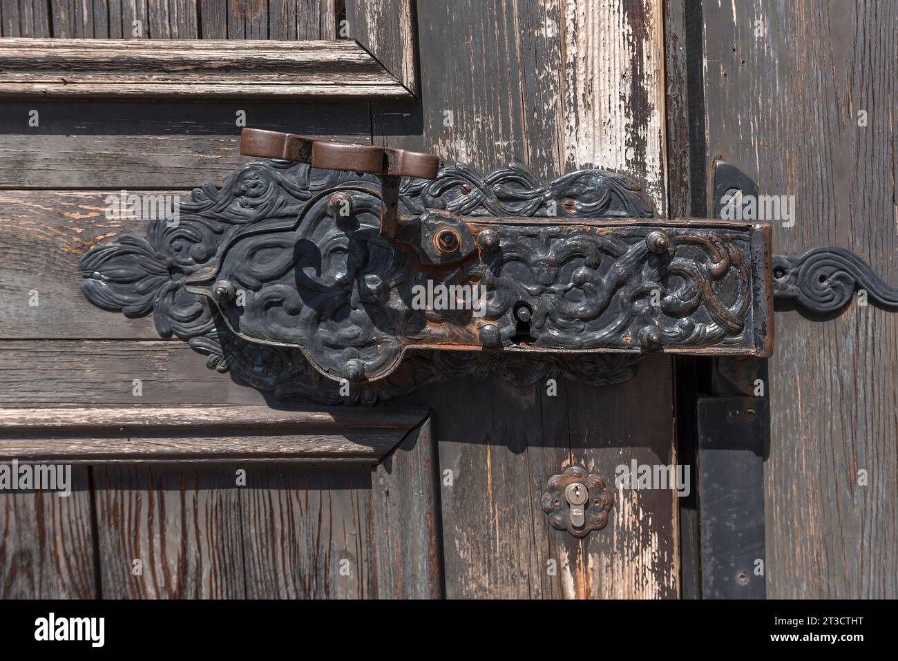 Old door lock of a cemetery door, Bavaria, Germany Stock Photo - Alamy