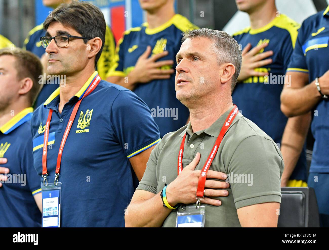 Milan, Italy - September 11,2023: Ukrainian manager Serhiy Rebrov (R ...
