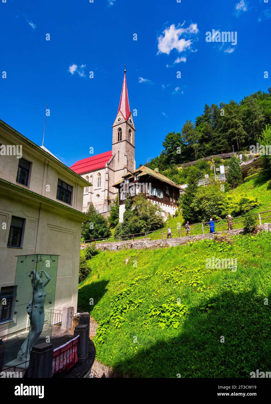 Quellenpark in front of Preimskirche Bad Gastein, Salzburg, Austria ...