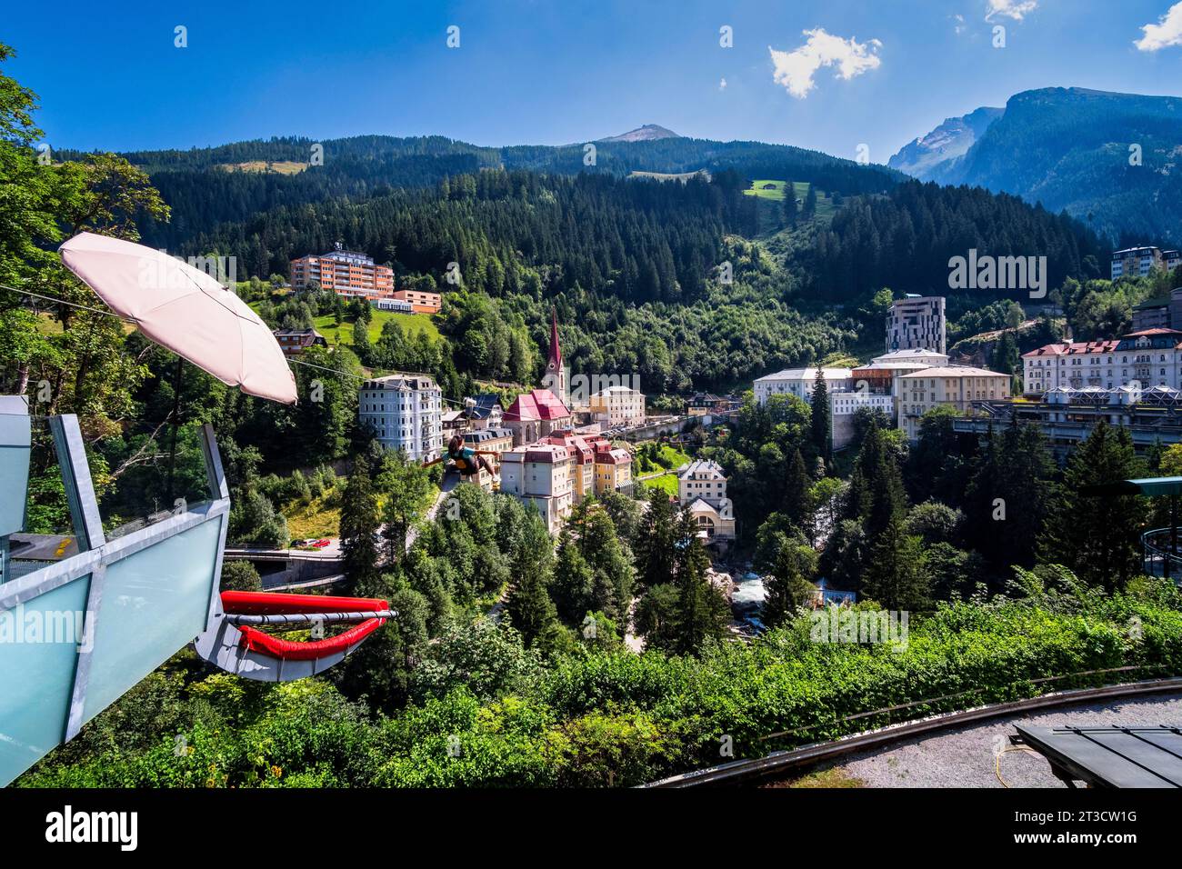 Rope slide in Bad Gastein, Salzburg, Austria Stock Photo - Alamy
