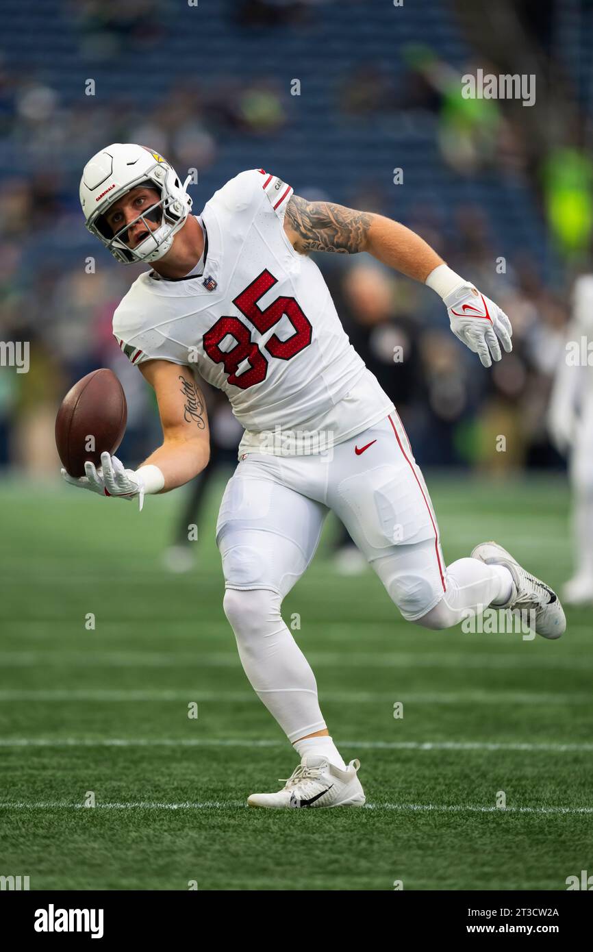Arizona Cardinals tight end Trey McBride (85) catches the ball before ...