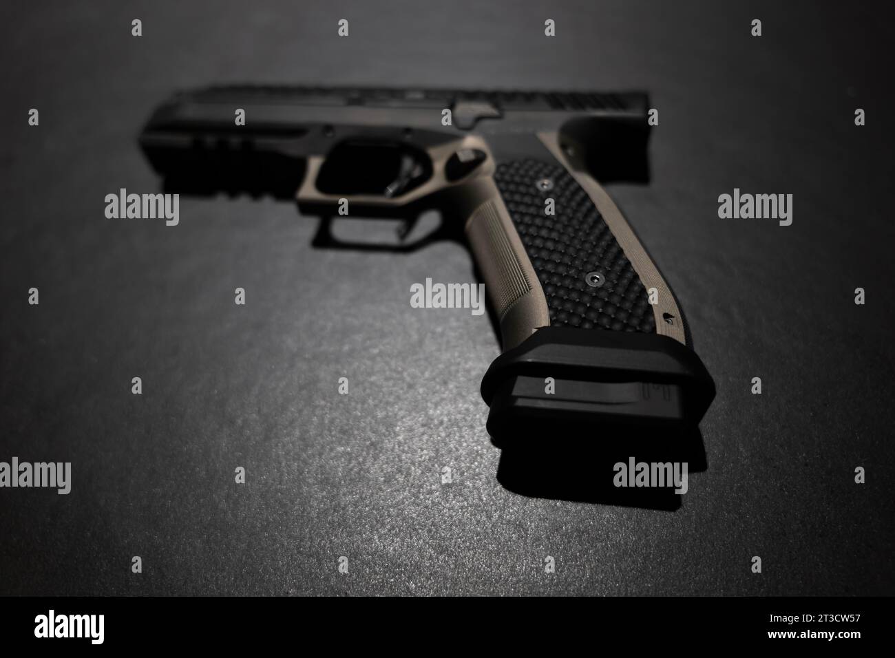 Modern Elegant Handgun on Grey Background in Switzerland Stock Photo ...