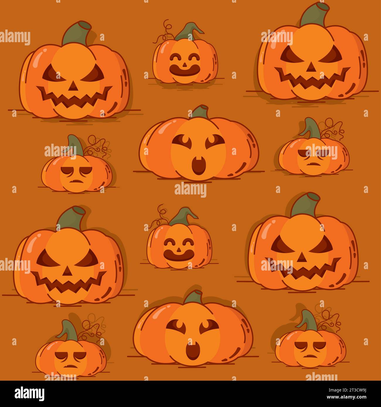 Halloween pumpkin seamless pattern background Vector Stock Vector Image & Art - Alamy