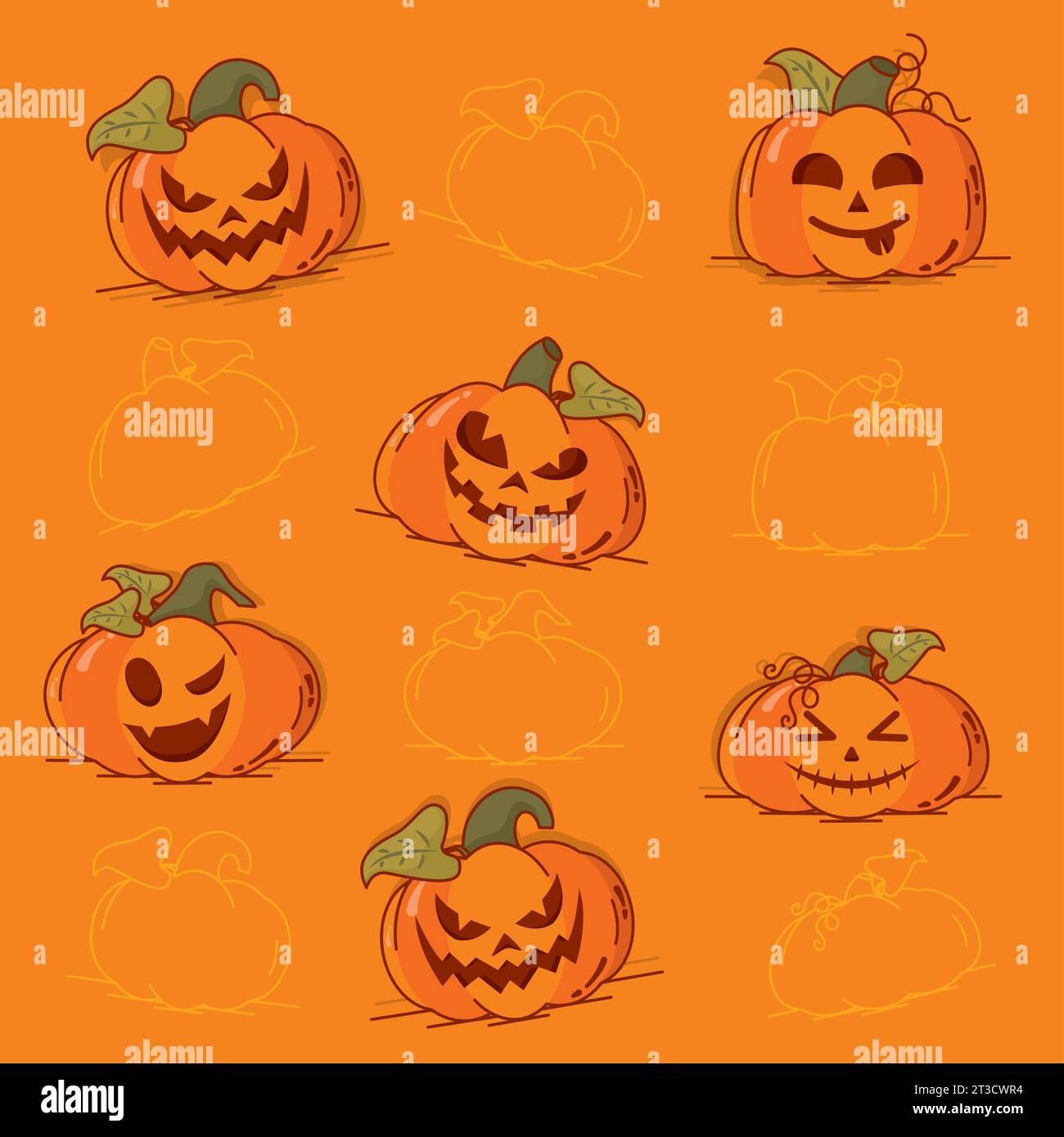 Halloween pumpkin seamless pattern background Vector Stock Vector Image & Art - Alamy