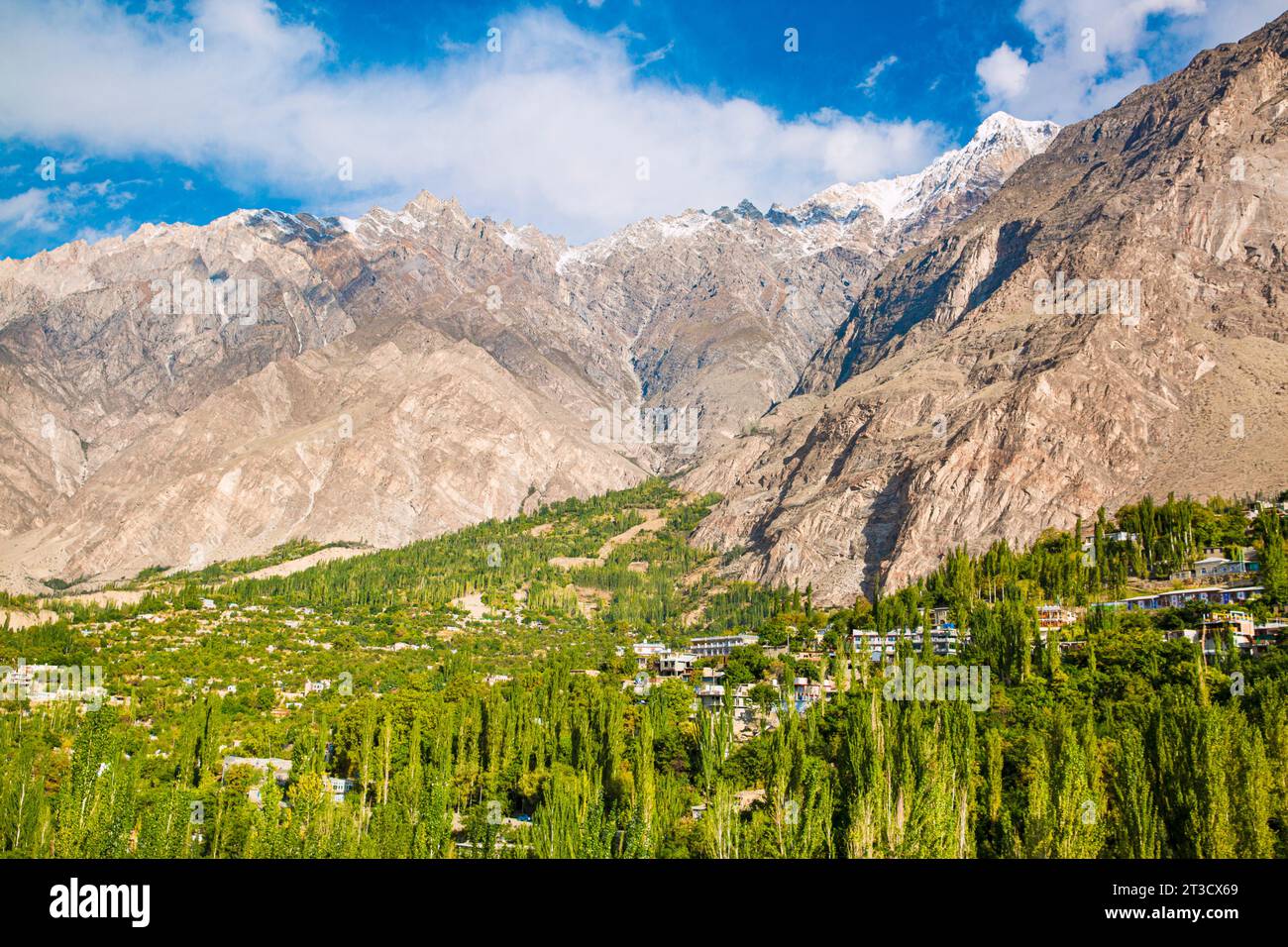 High Karakorum mountains in Upper Hunza in Karimabad, Pakistan Stock ...