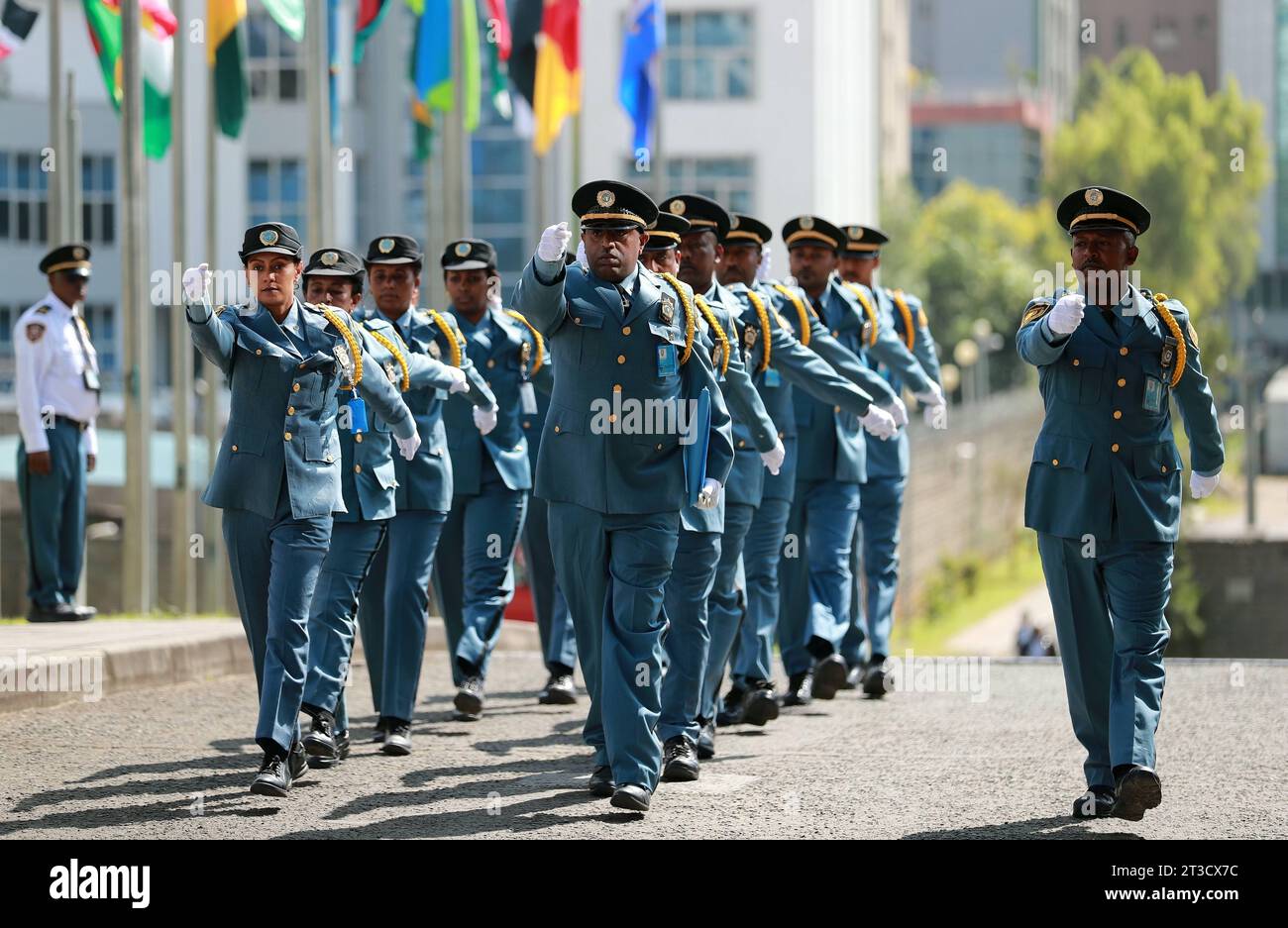 Addis Ababa, Ethiopia. 24th Oct, 2023. Security guards of the UN ...