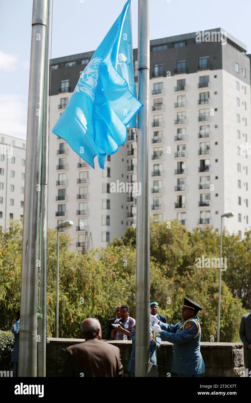 Addis Ababa, Ethiopia. 24th Oct, 2023. Security guards of the UN ...