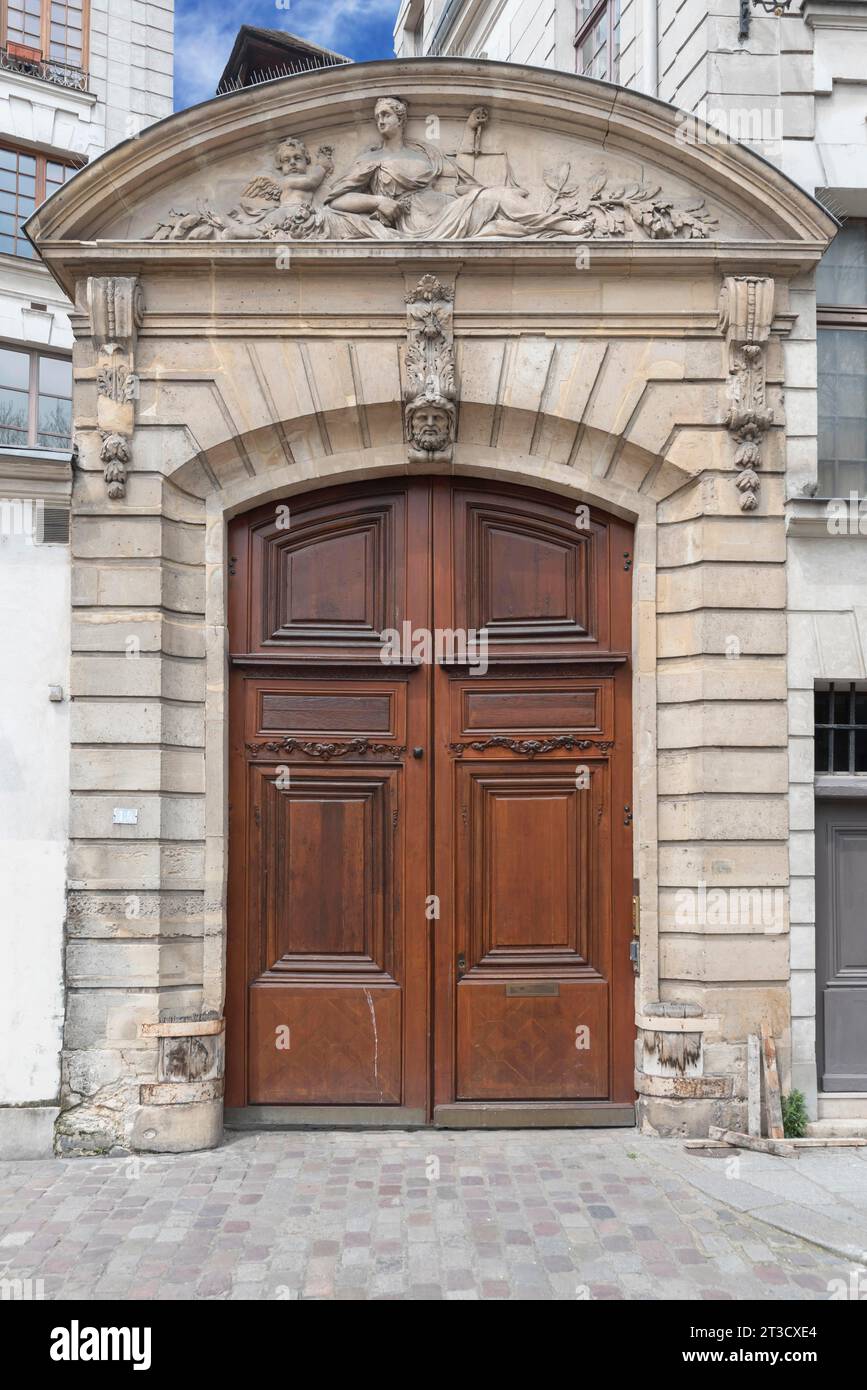 Decorative entrance portal of the Hotel de Laffemas, 21 rue Saint ...