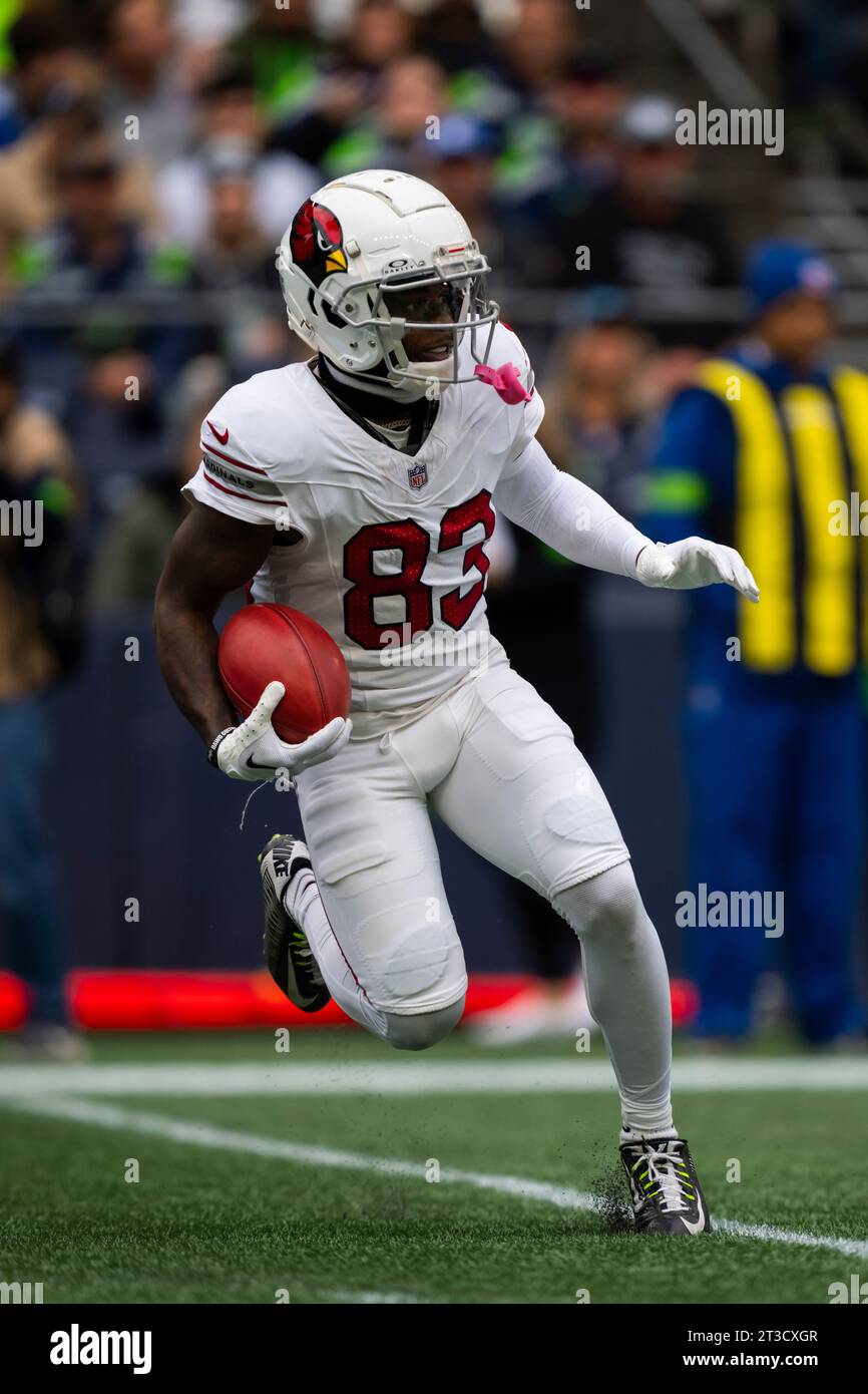 Arizona Cardinals wide receiver Greg Dortch (83) runs with the ball ...