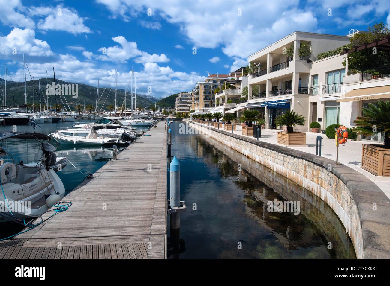 Luxury shops, Marina Porto Montenegro, Tivat, Bay of Kotor, Tivat ...