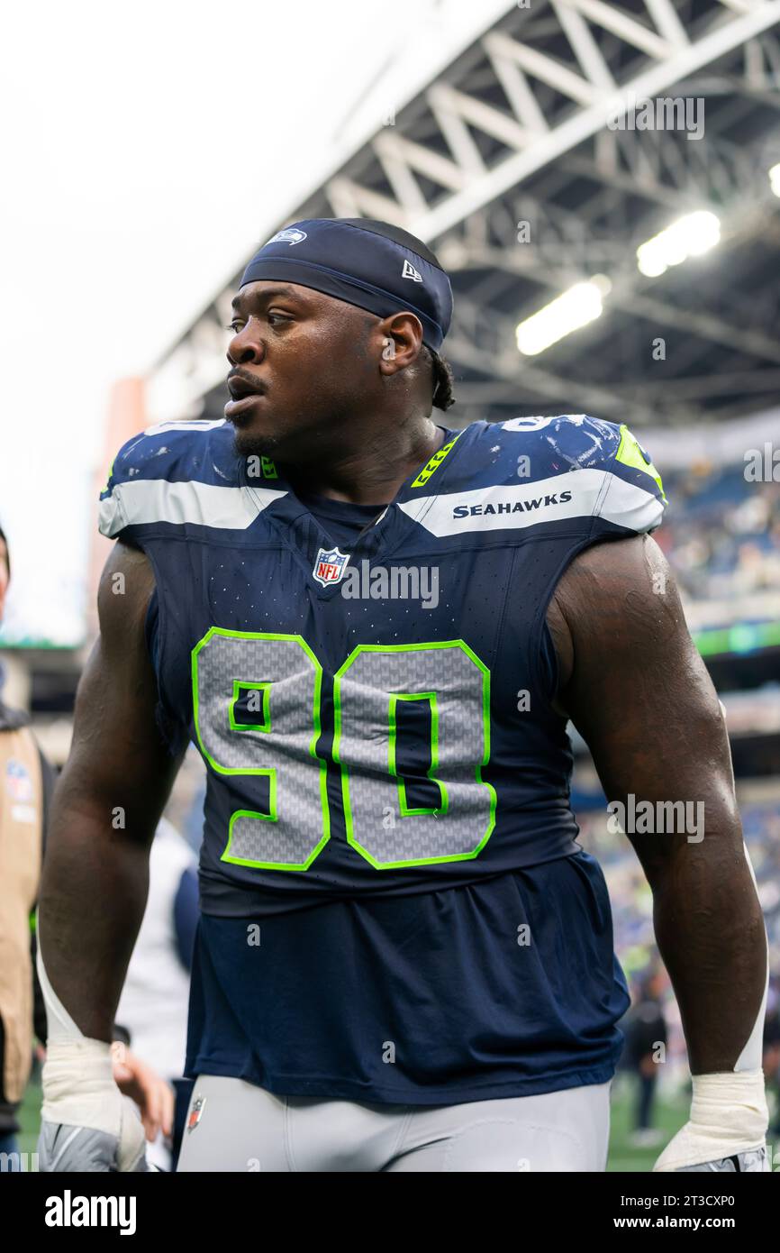 Seattle Seahawks defensive tackle Jarran Reed (90) walks off the field ...