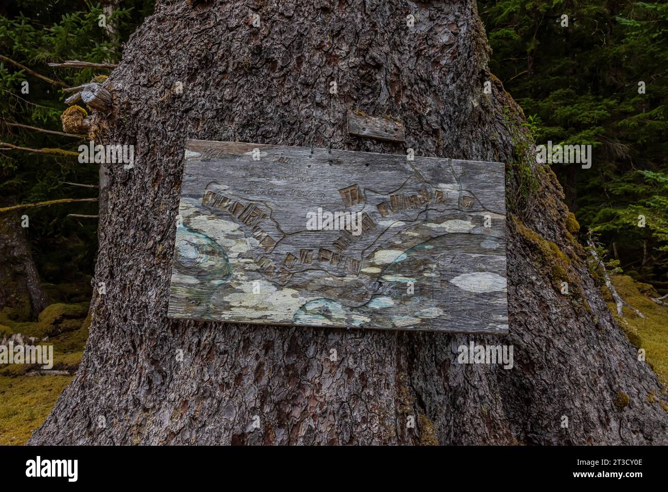 Wooden map of the ancient Haida village of T'aanuu Linagaay, Gwaii ...