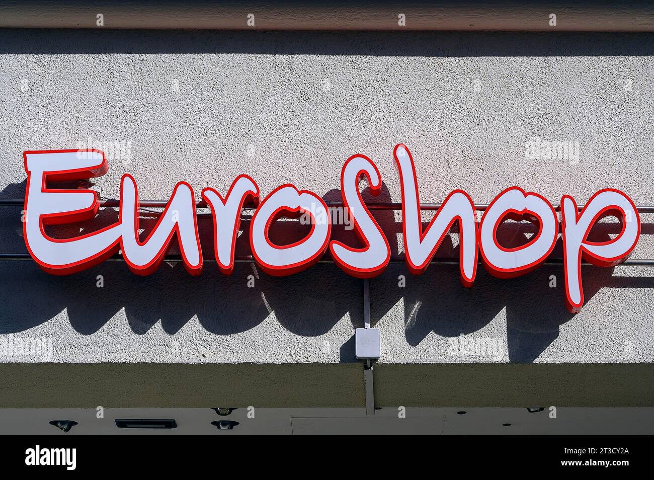 Logo and lettering Euroshop, Kempten, Allgaeu, Bavaria, Germany Stock ...