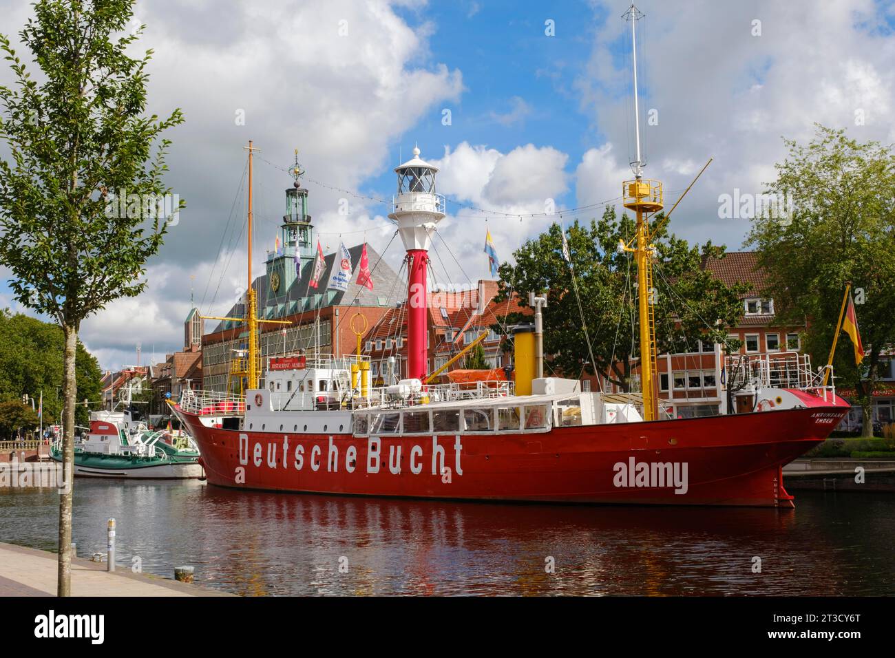 Museum Ship Amrumbank German Bight and the Town Hall, Ratsdelft, Emden ...